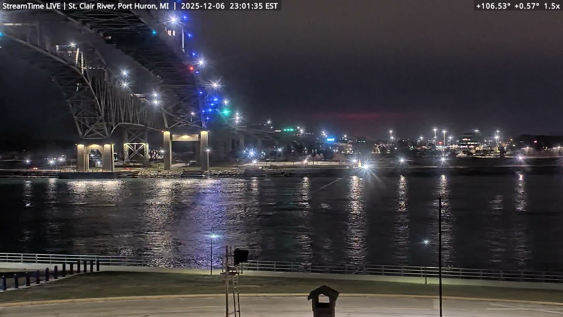 USA-Canada Border Blue Water Bridge, Port Huron USA & Sarnia / Point ...