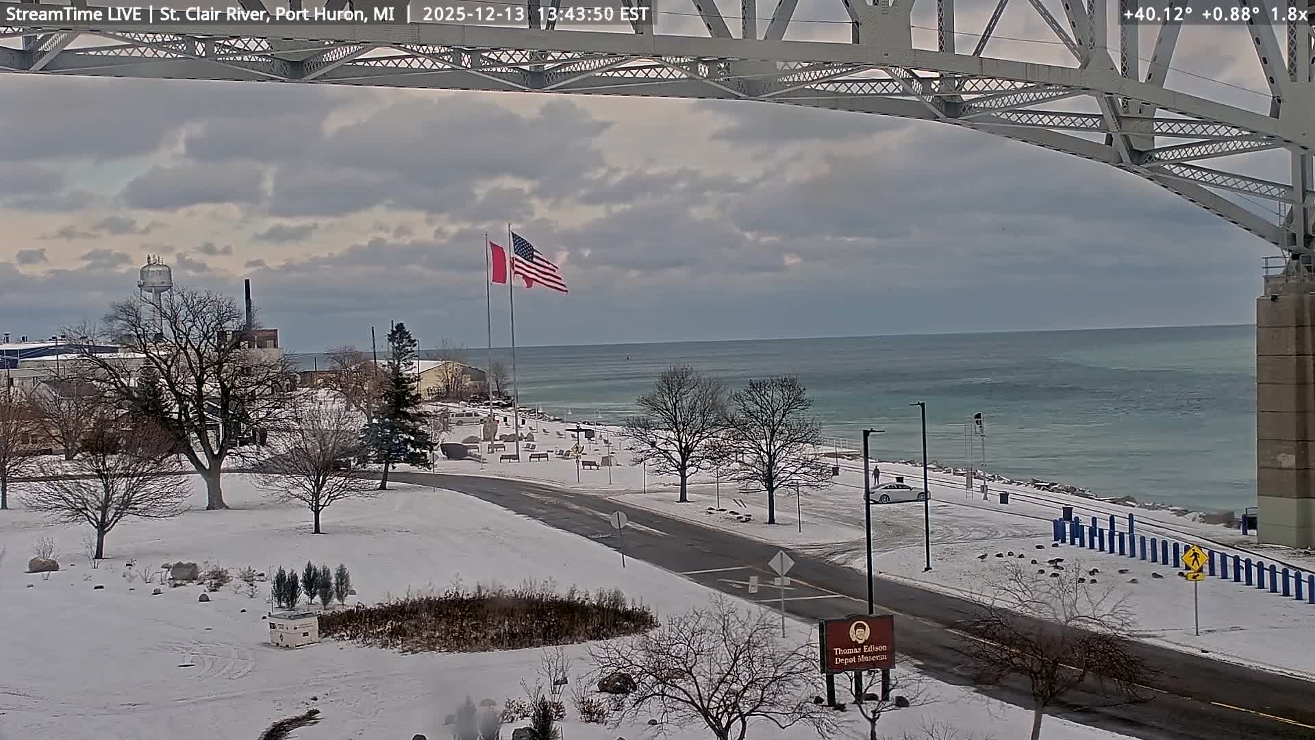 USA-Canada Border Blue Water Bridge, Port Huron USA & Sarnia / Point ...