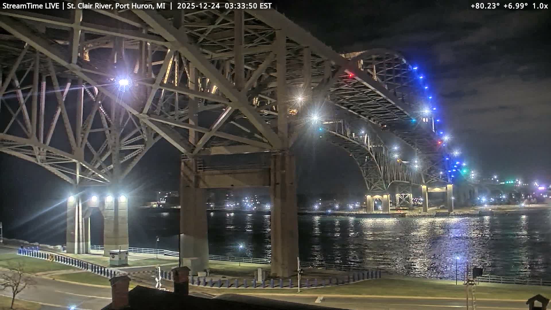 USA-Canada Border Blue Water Bridge, Port Huron USA & Sarnia / Point ...